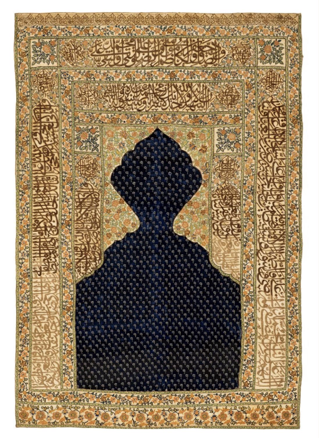 AN EMBROIDERED PRAYER MAT IRAN, 17TH CENTURY AND LATER — Ghorbany